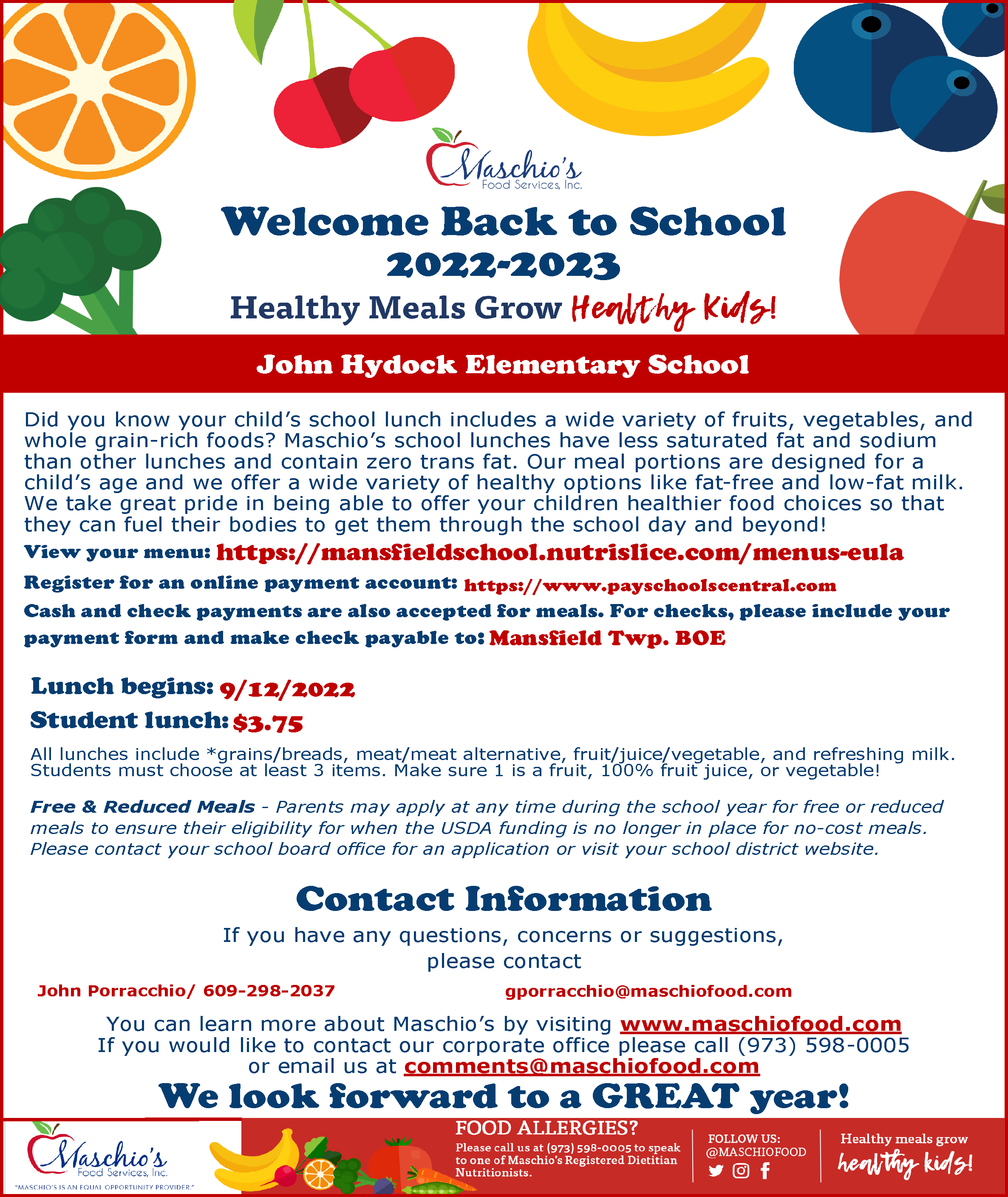 John Hydock Elementary - Maschio's Food Services